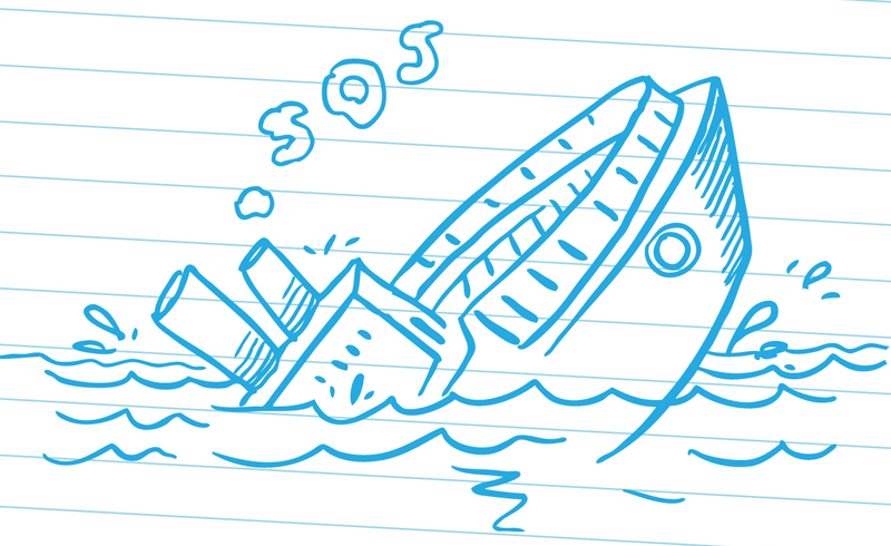 Sinking Ship Drawing
